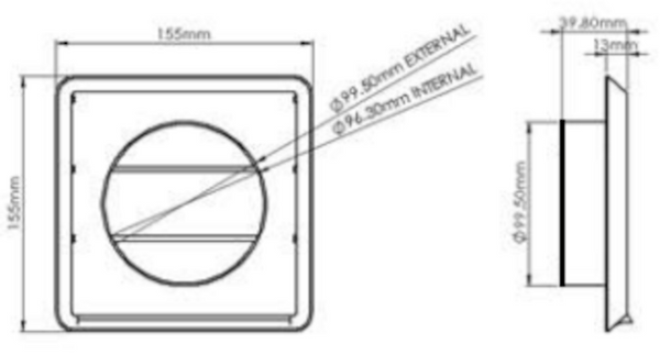 100mm White Gravity Outlet Vent *4" Spigot* – Mouldstop Ltd