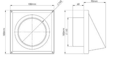 150mm White Cowl with Gravity Flap – Mouldstop Ltd