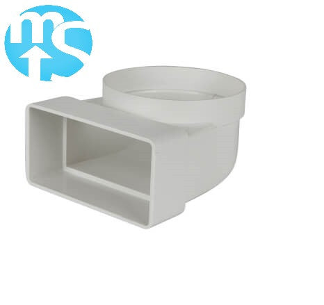 110mm x 54mm Flat to 4" 100mm Round adaptor/Plenum – Mouldstop Ltd