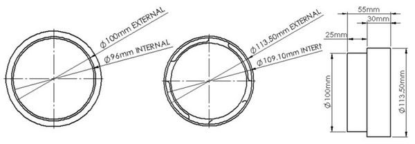 100mm Round Threaded Hose Connector Male - Connect Flexi Duct To Rigid ...